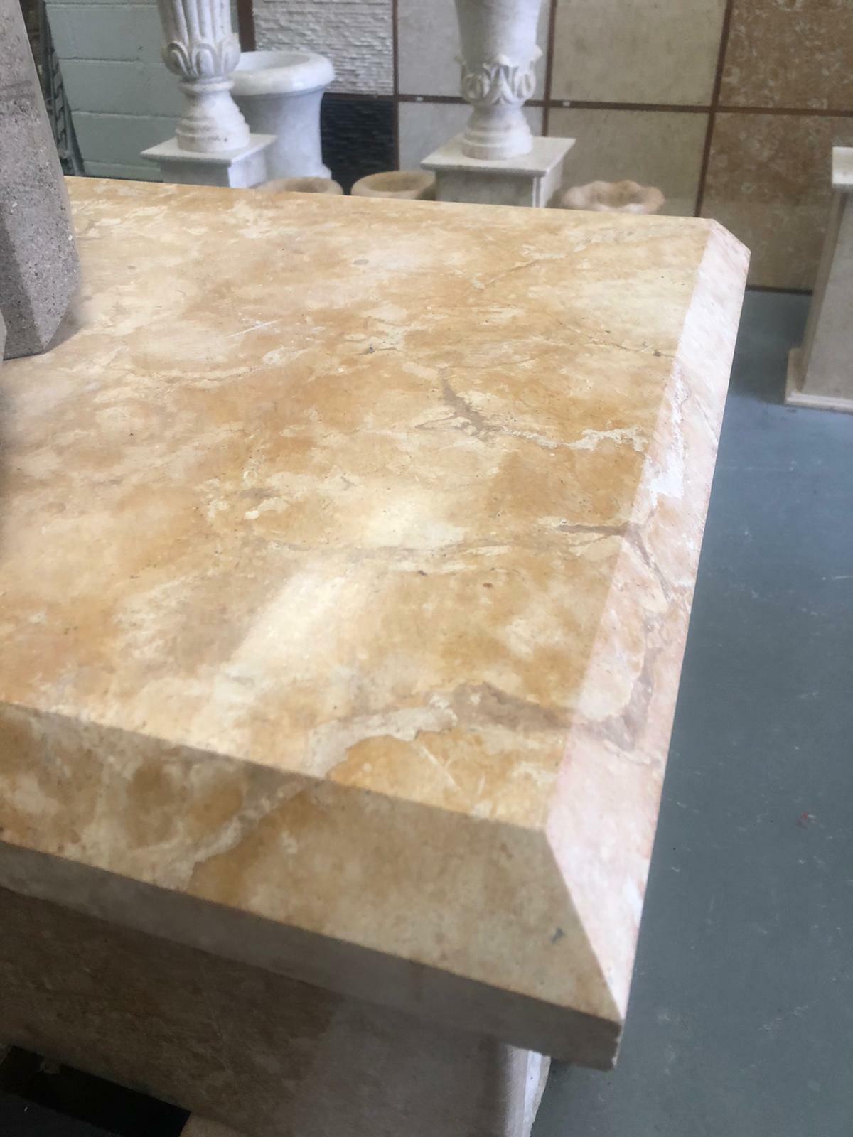 Lime Stone Dark Yellow Chamfer 5 CM Pier Caps. | eBay UK