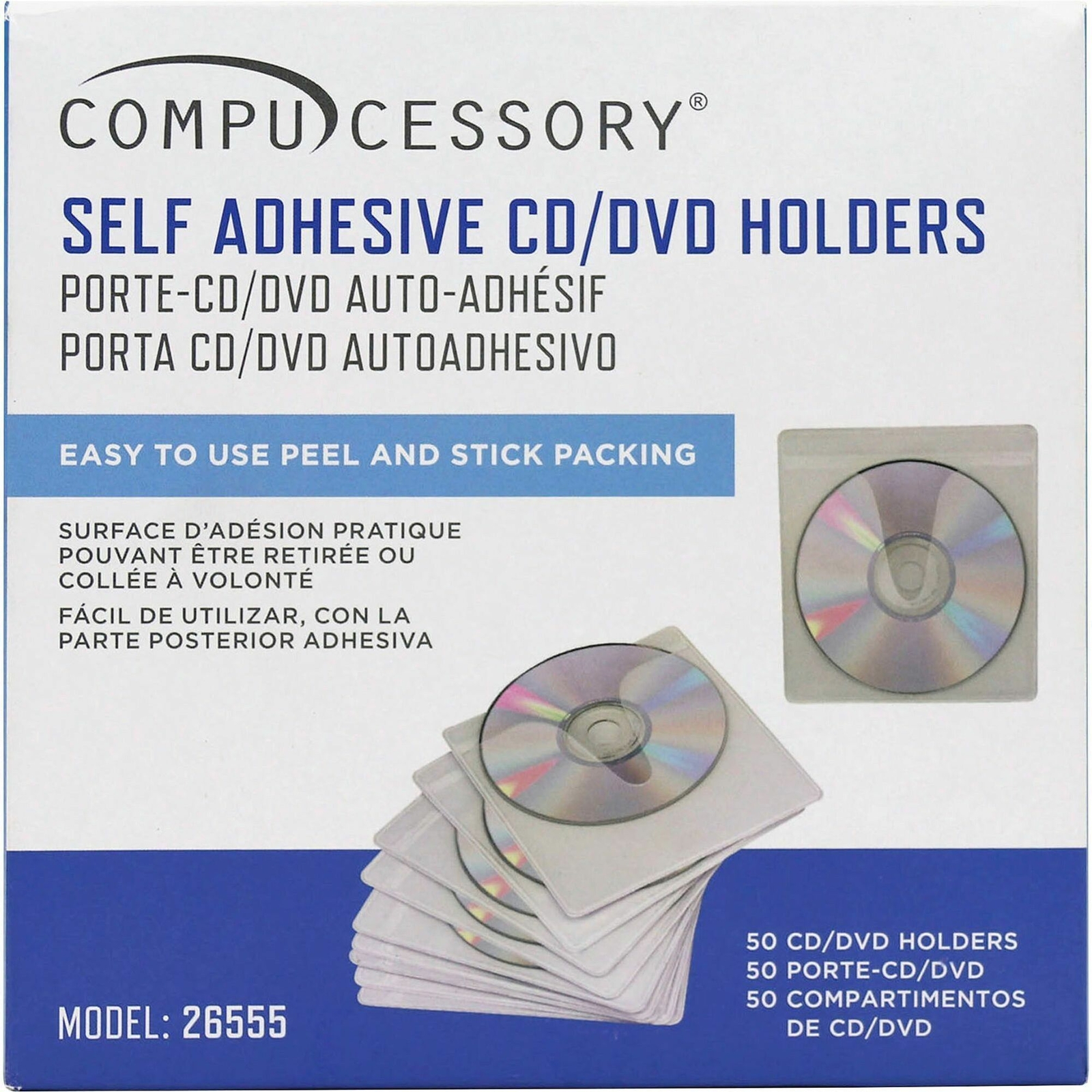 Compucessory Cd/dvd Holder - 1 Cd/dvd Capacity - Polypropylene - 50 ...