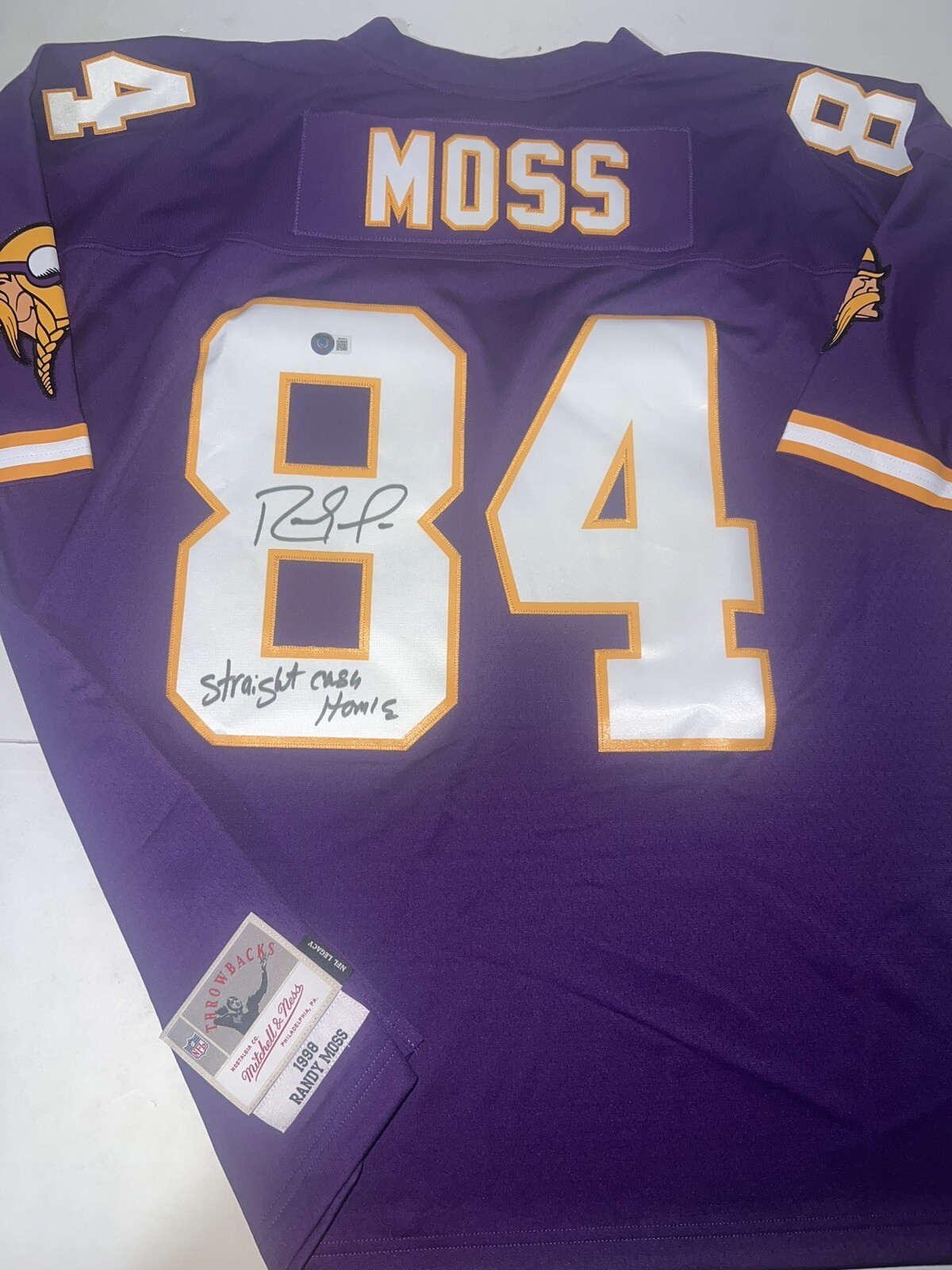 Randy Moss autographed Vikings “Straight Cash Homie" Signed M&N Jersey ...