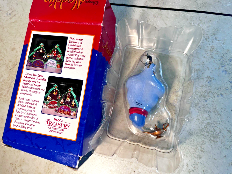 Vintage Disney Enesco Aladdin Holiday Wishes Genie in Lamp Christmas ...