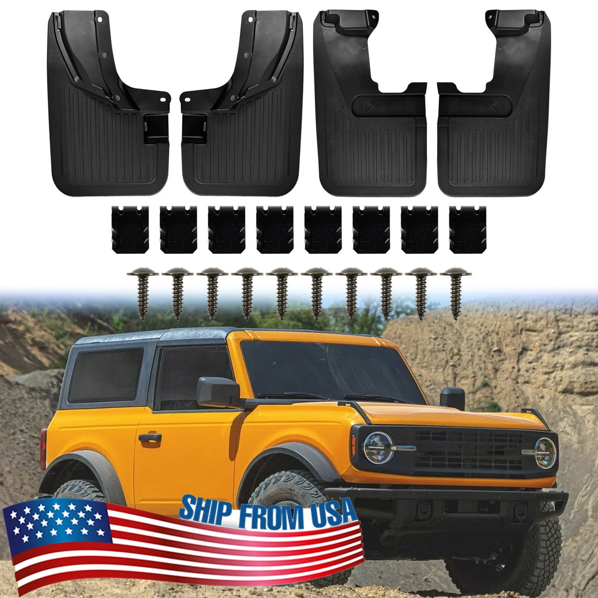 Wheel Splash Guard Set For Ford Bronco 2021-2024 23 2PCS Rear Mud Flaps ...