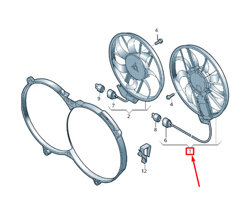 AUDI A6 AVANT C6 RADIATOR FAN WITH CONTROL UNIT 4F0959455K ORIGINAL NO ...