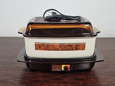 WEST BEND Slow Cooker Model 84114 TESTED & Working EUC Brown Beige ...