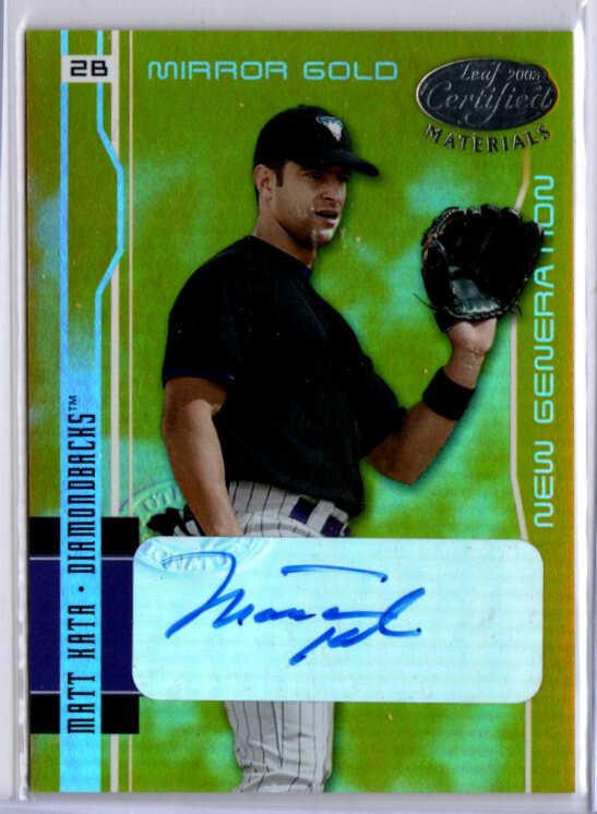 2003 Certified Materials Mirror Gold Matt Kata ROOKIE AUTO DIAMONDBACKS ...