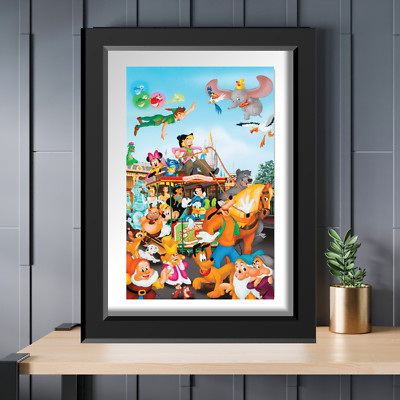 Walt Disney World Trolley Snow White Dumbo Peter Pan NON GLOSSY Poster ...