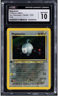 2001 Pokemon Magnemite 7 1st Edition Neo Discovery CGC 10 | eBay