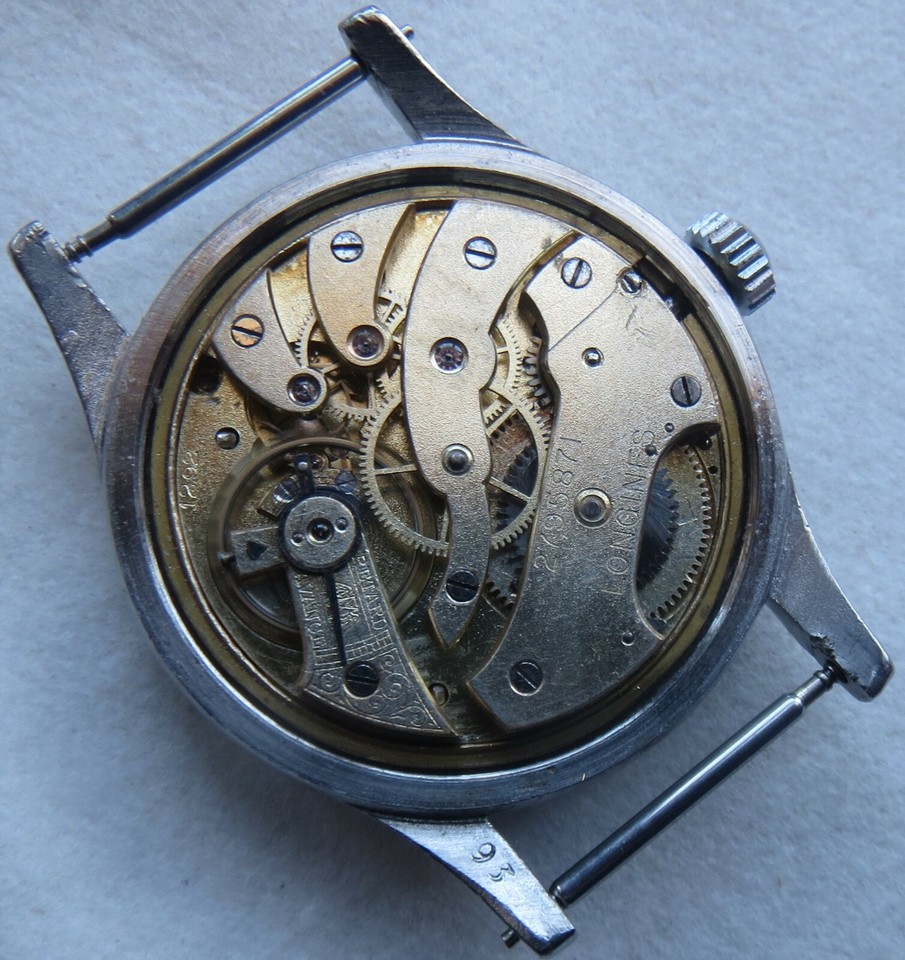 Longines Military wristwatch steel case screw back load manual original ...