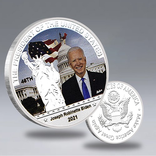 Joe Biden 2021 Presidential Inauguration Silver Plated Coin US Capitol ...