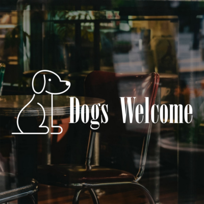 Dogs Welcome Sticker Pet Friendly Shop Business Café Window Door Vinyl ...