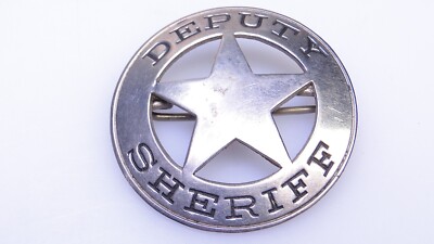 Antique Round Cut Out Star Deputy Sheriff Metal Badge Pin | eBay