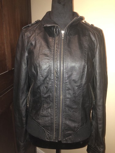 Zara Women's Faux Leather Racing Jacket Large | eBay