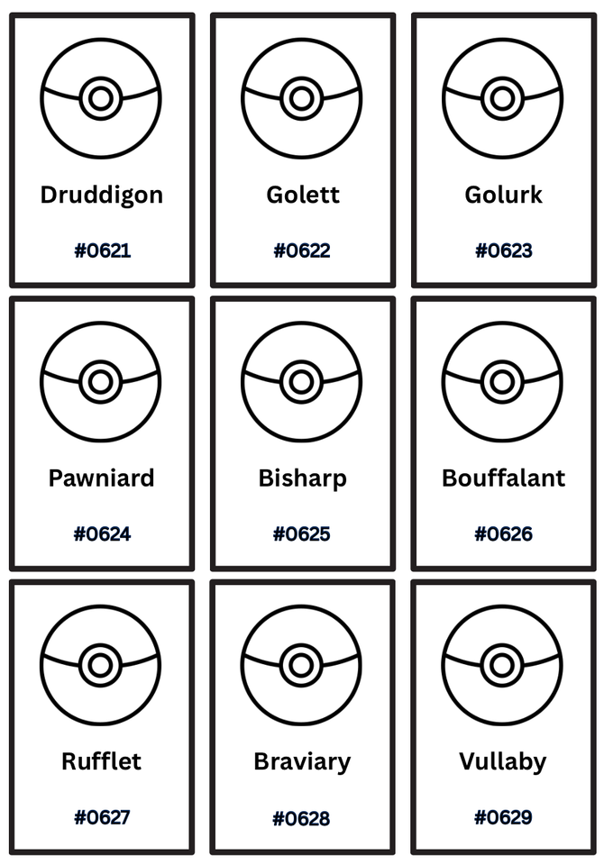 POKEDEX all 1025 Pokemon - Pokemon binder Card Placeholders 114 A4 ...