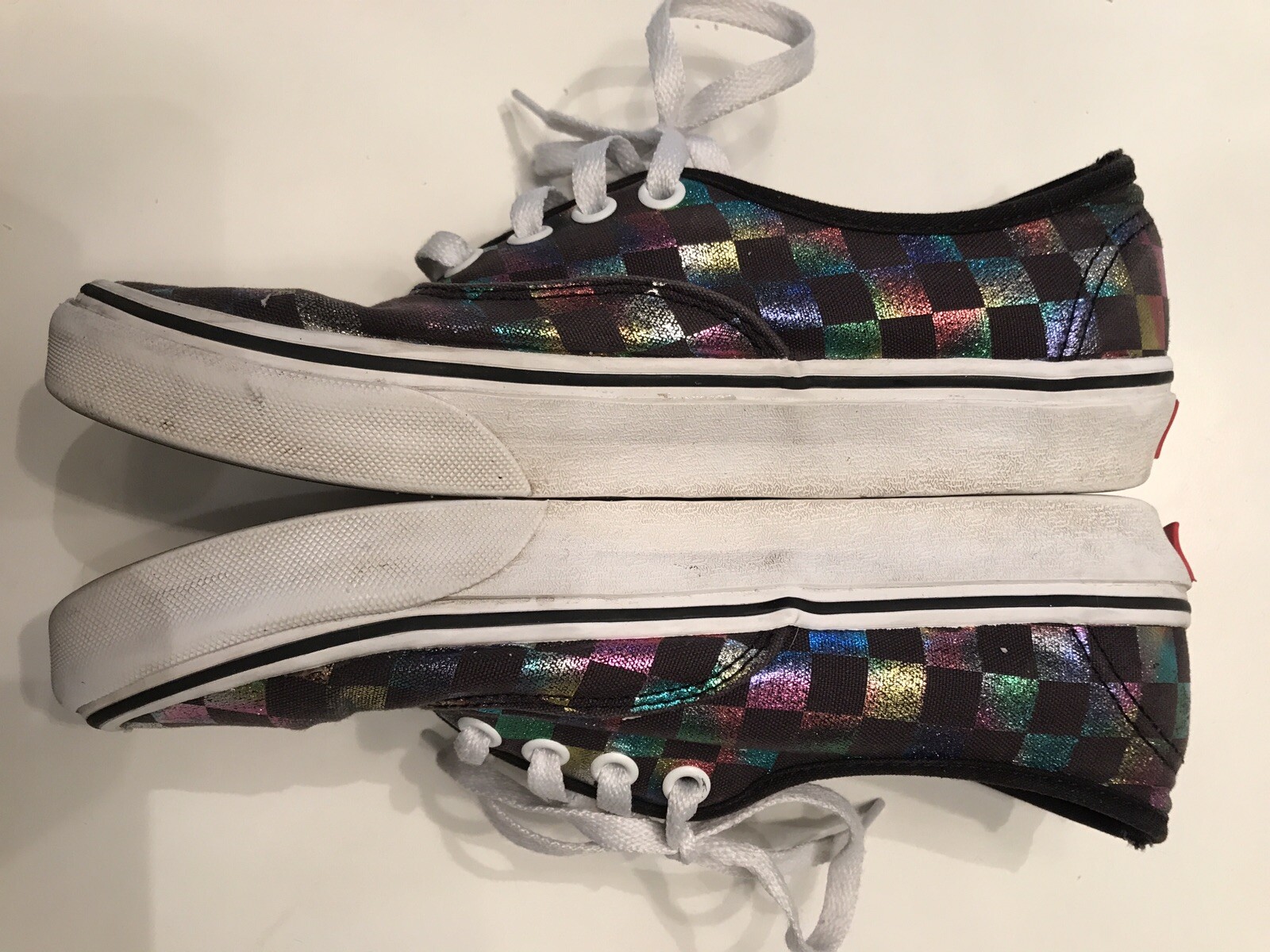 Van’s Rare Metallic Checkerboard Classic Lace Up Skat… - Gem