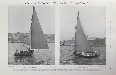 1902 PRINT DINGHY OF THE BANSHEE CLOSE HAULED SKIFF CLUB | eBay UK