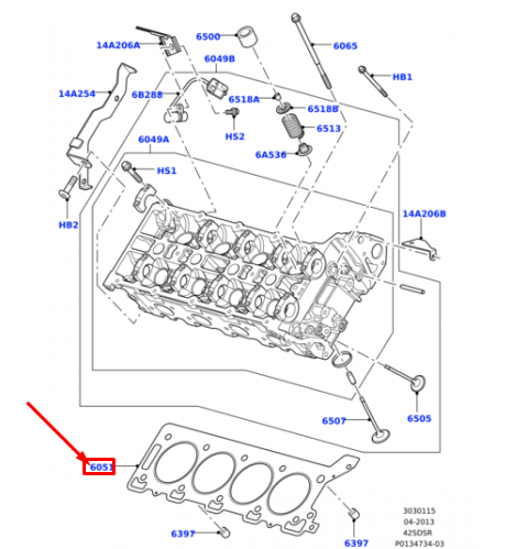 LR RANGE ROVER SPORT L320 Right Engine Cylinder Head Gasket 4628399 NEW ...
