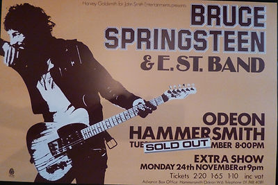 Bruce Springsteen poster Hammersmith Odeon 1st UK show 1975 large Size ...