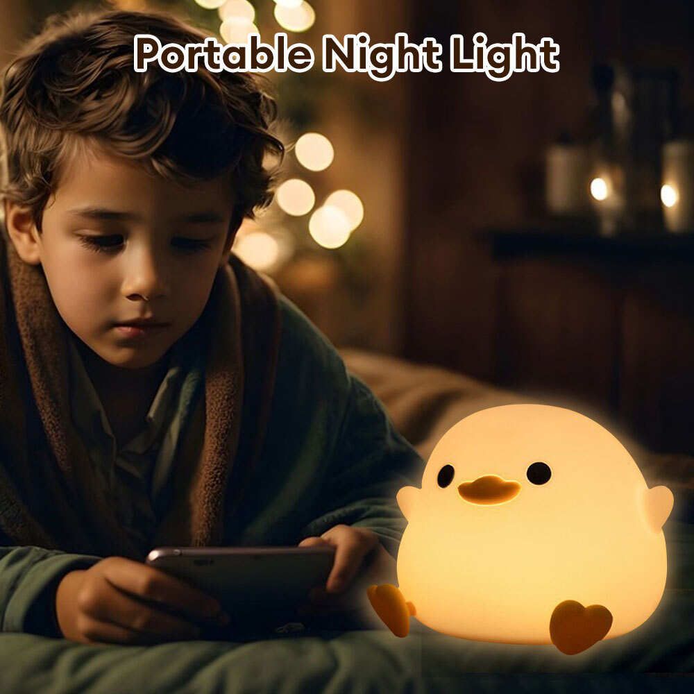 Cute LED Night Light Silicone Squeeze Bedside Table Lamp with Timer ...