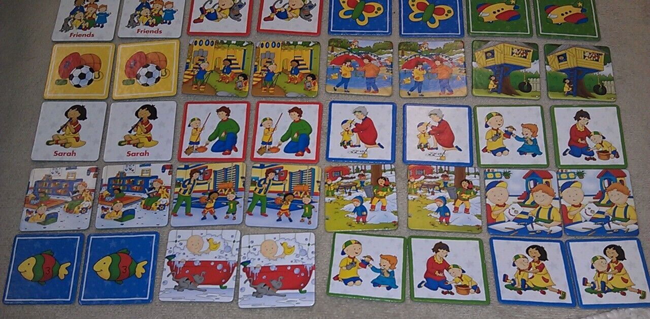 VERY RARE Caillou Memory Matching Game 3+ Preschool Kids Boys Girls ...