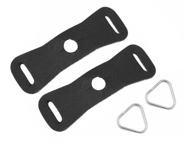 2 X PU Leather Camera Body Strap Protectors and Triangle Split Rings ...
