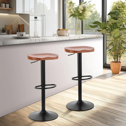 Redlife Industrial Bar Stools Set of 2 Swivel Bar Stools Adjustable Bar ...