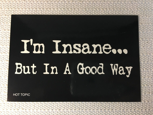 Vintage 1999 HOT TOPIC - I'm Insane...But In A Good Way - Postcard | eBay