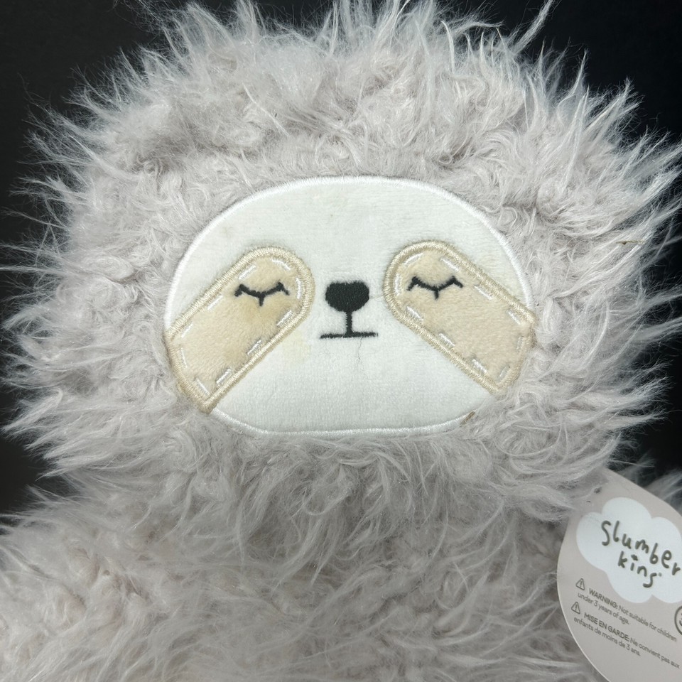 Slumberkins Special Edition Gray Shaggy Hairy Sloth Plush 16" Stuffed ...