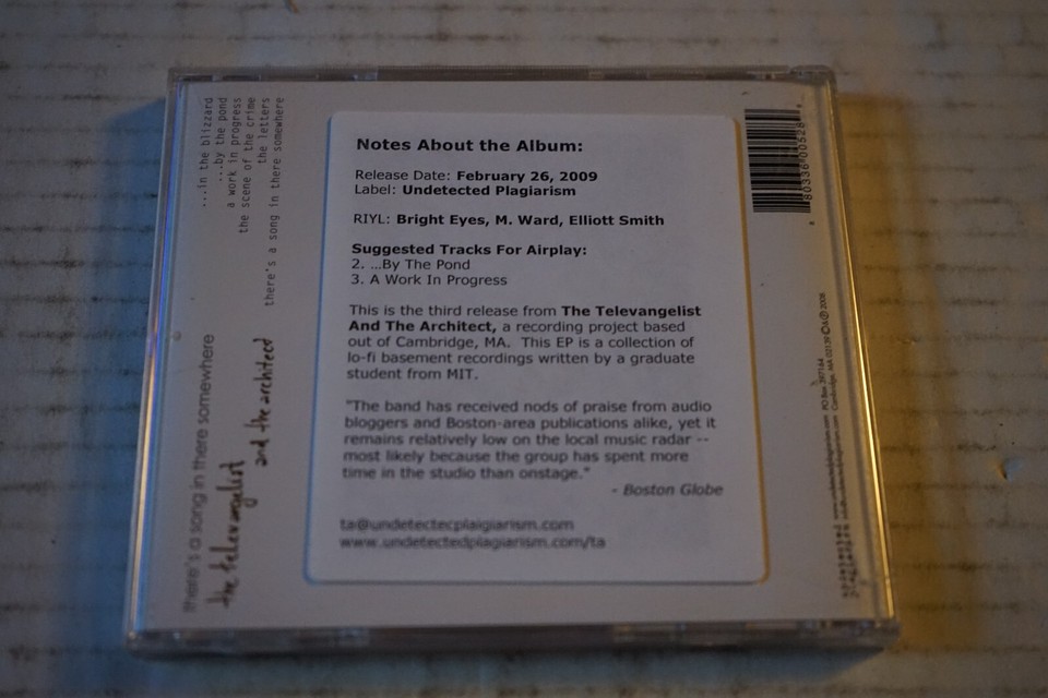 The Televangelist And The Architect 2009 Promotional CD VG+ Htf Oop | eBay