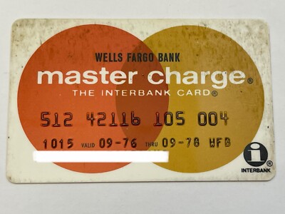 master charge Vintage Credit Card Wells Fargo Bank Expired in 1978 ...