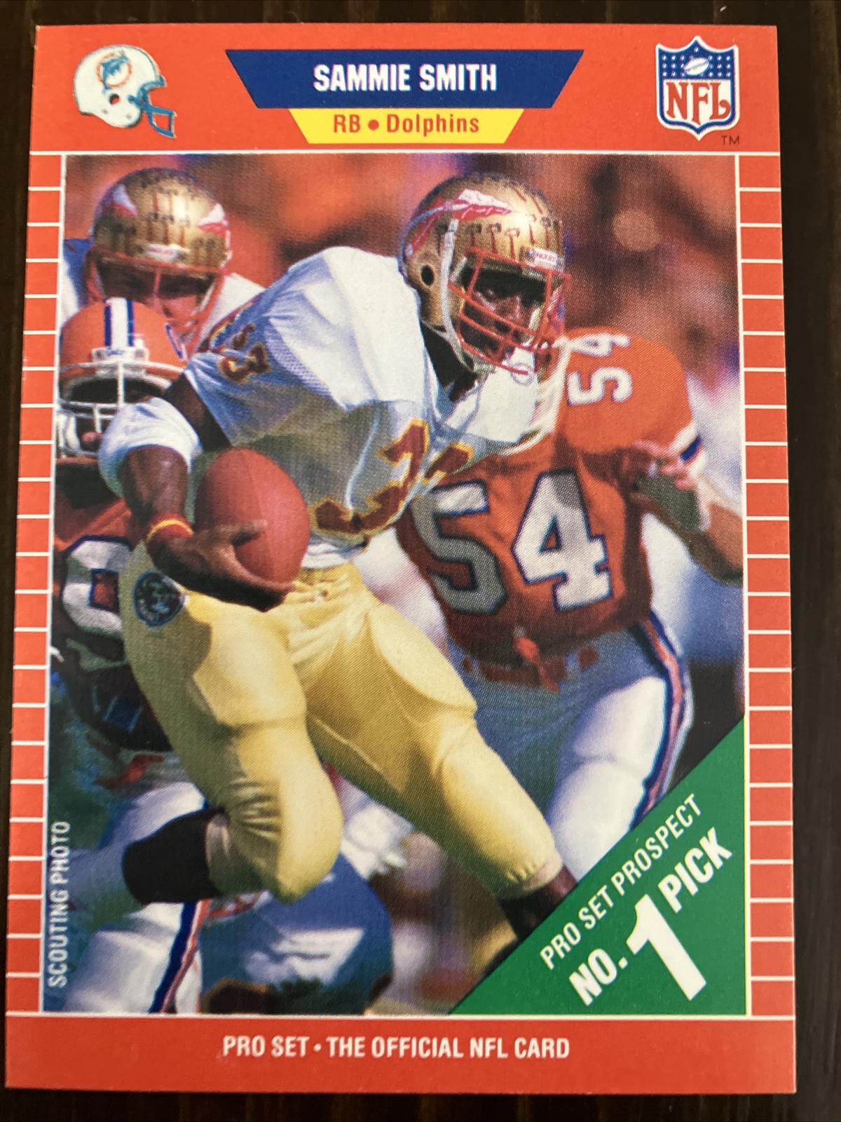 1989 Pro Set Sammie Smith Rookie RC Football Card #502 Miami Dolphins ...