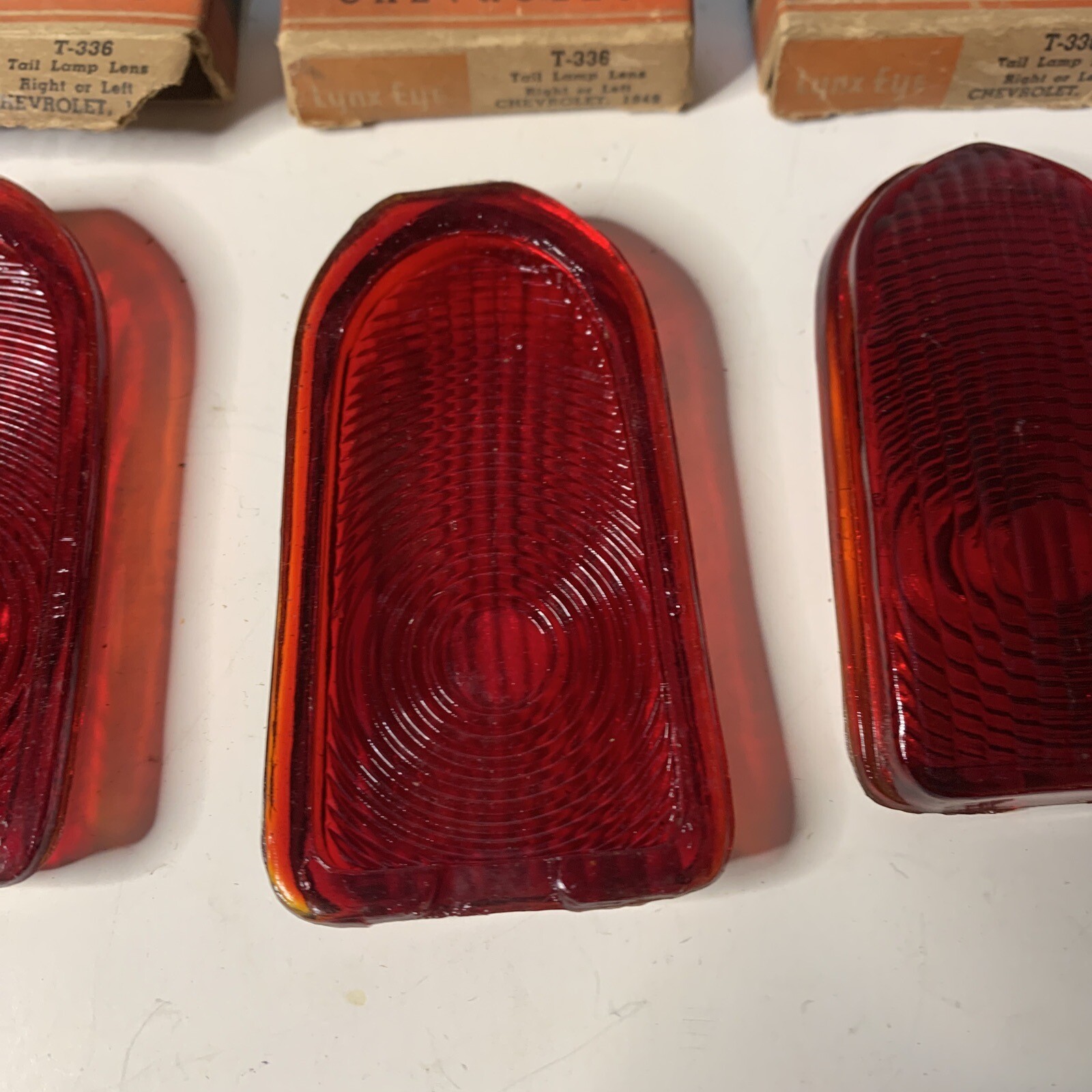1949 Chevrolet Tail Light Lens Lynx Eye New Old Stock Lot Of 3 Lenses ...