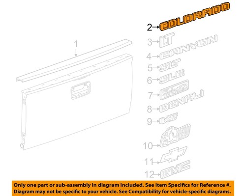 GM OEM 18-22 Colorado Front Door Exterior Trim-Nameplate 84113503 | eBay
