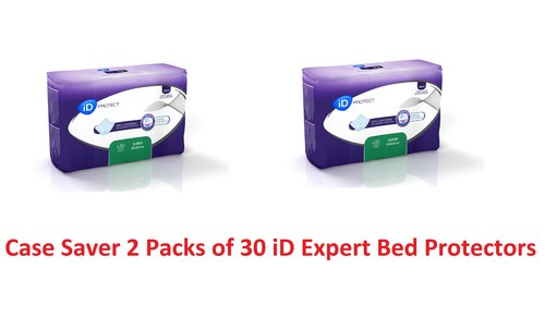 iD Expert Protect Super Bed Pad 60cm x 60cm Case 2 Packs of 30 Pads ...