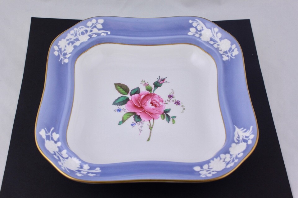 SPODE COPELAND CHINA MARITIME ROSE BLUE 9" SQUARE COVERED VEGETABLE ...