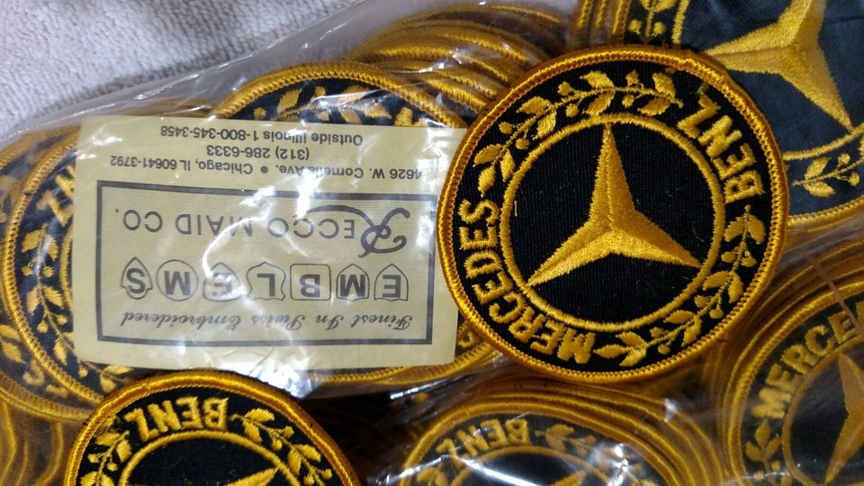 MERCEDES BENZ Embroidered Patch Black& Gold - Iron on. Made in USA! 25 ...