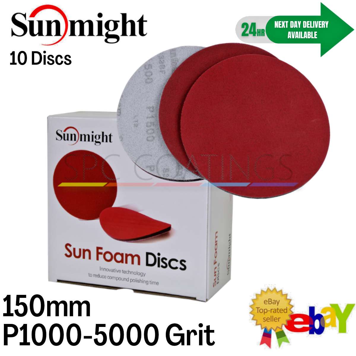 Foam Finishing Sanding Discs Sunmight 10X 150mm 6" Fine Polishing ...