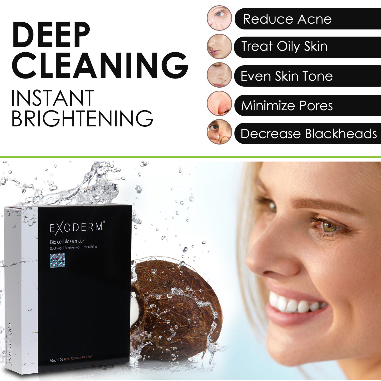 EXODERM Bio Cellulose Face Mask (5/10 Sheets) K-Beauty Anti-Aging ...