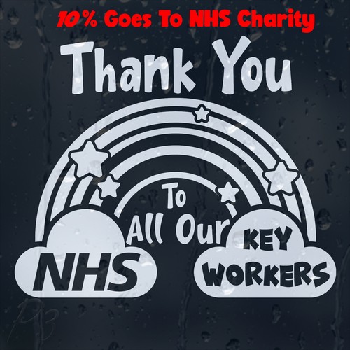 Thank You All Our NHS And Key Workers Car Bumper Or Window Decal Vinyl ...
