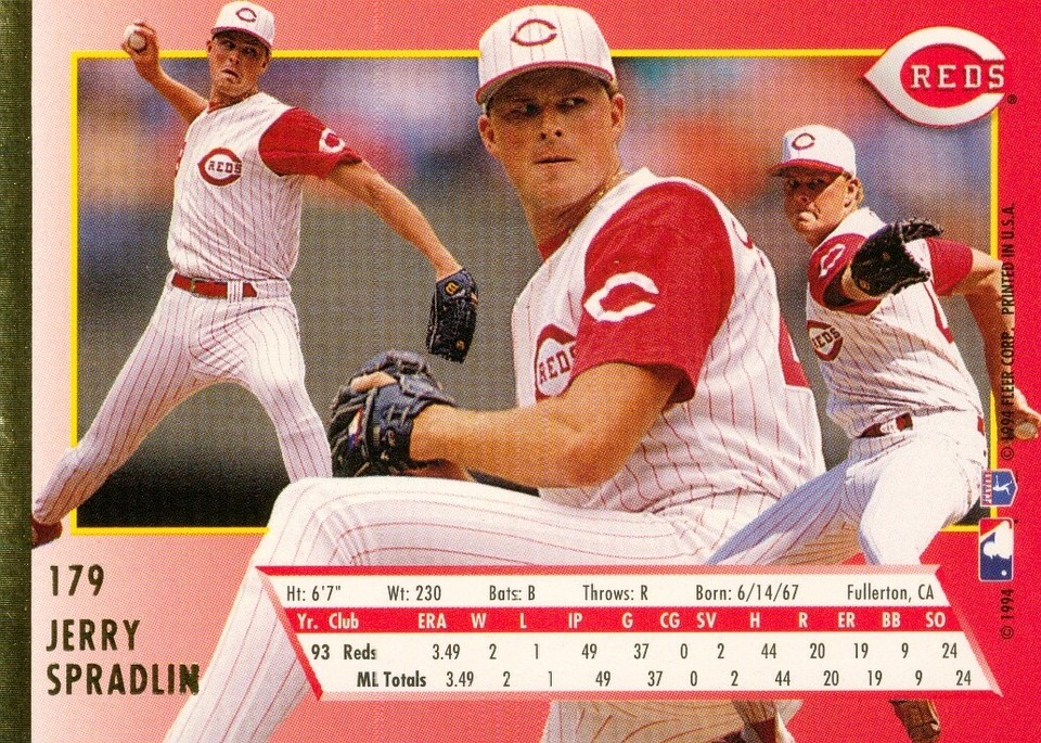 1994 Ultra Jerry Spradlin 179 Reds | eBay