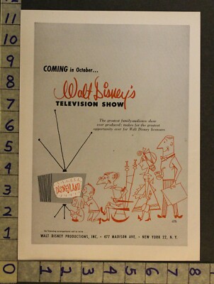 1954 WALT DISNEY PRODUCTION TELEVISION SHOW LAND PREMIER TV WORLD COLOR ...