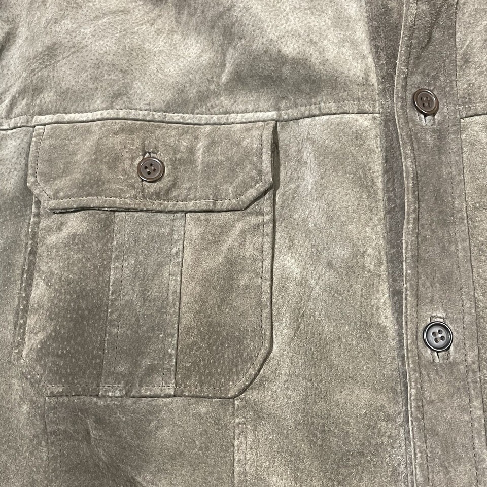 Scully Leather Shirt Jacket Men Medium Brown Suede Shacket western ...