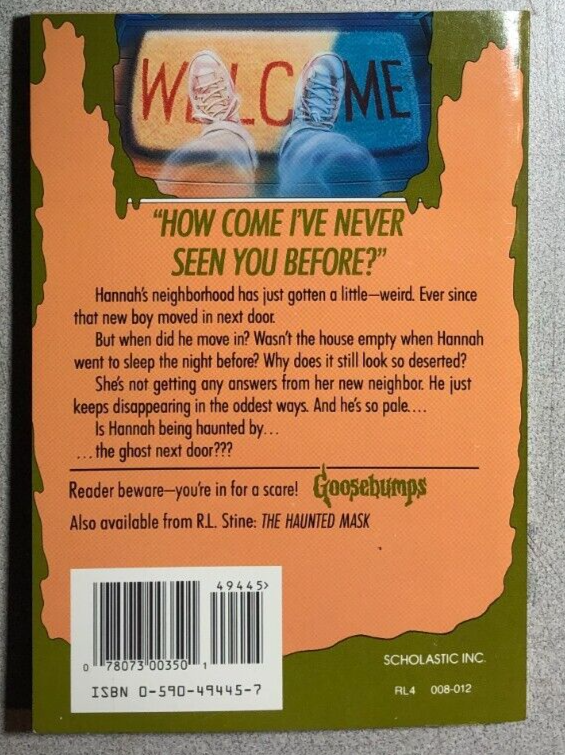 GOOSEBUMPS #10 The Ghost Next Door by R.L. Stine (1993) Scholastic ...
