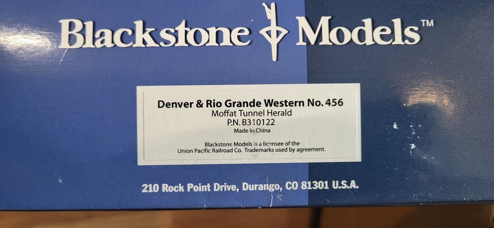 BLACKSTONE MODELS HOn3 STEAM LOCOMOTIVE 2-8-2 K-27 D&RGW #456 DCC SOUND ...