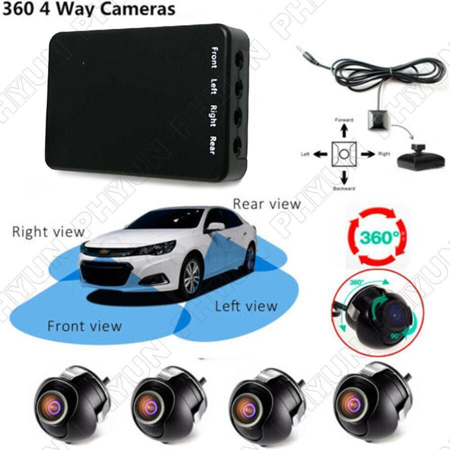 360 Degree 4 Way Camera Control Box System Car Parking Panoramic View ...