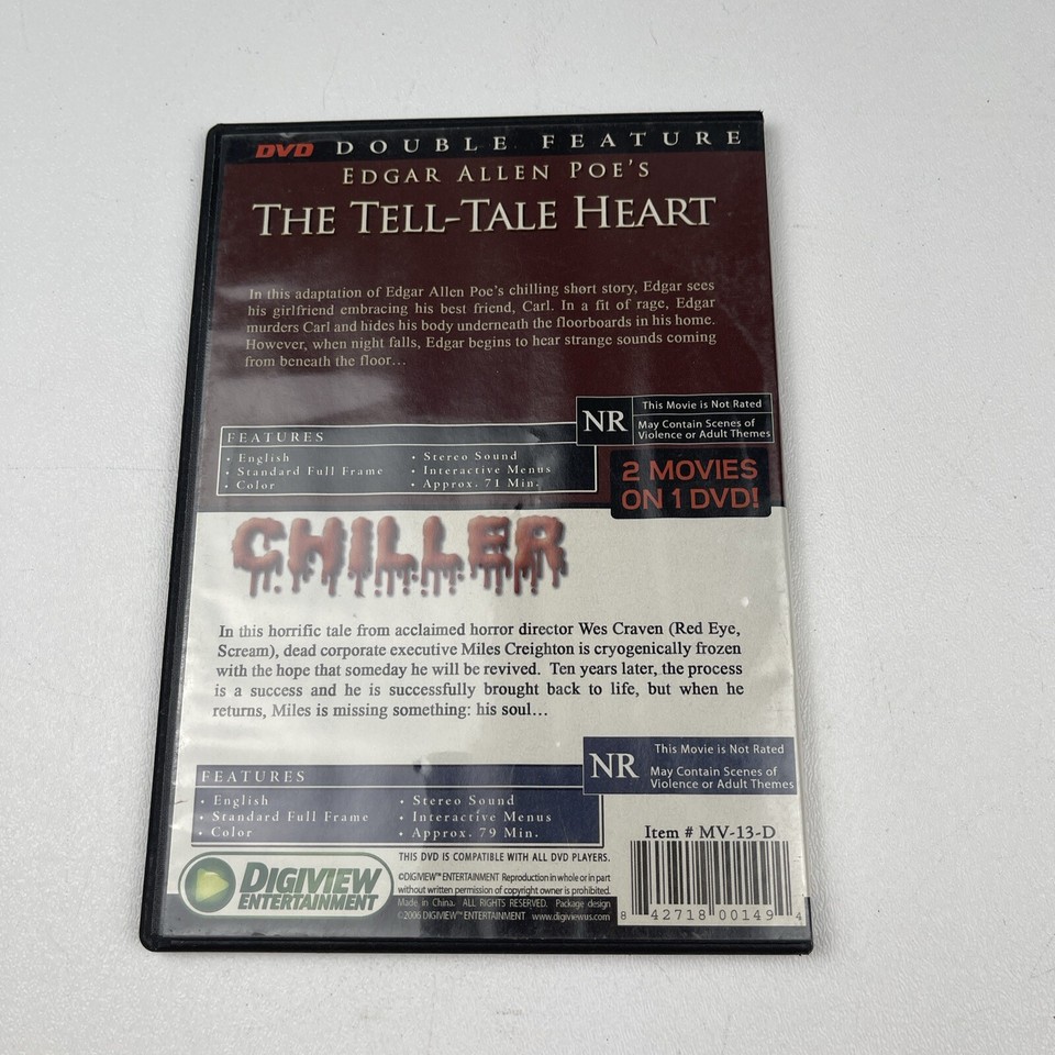 Edgar Allen Poe The Tell Tale Heart & Wes Craven Chiller DVD ...