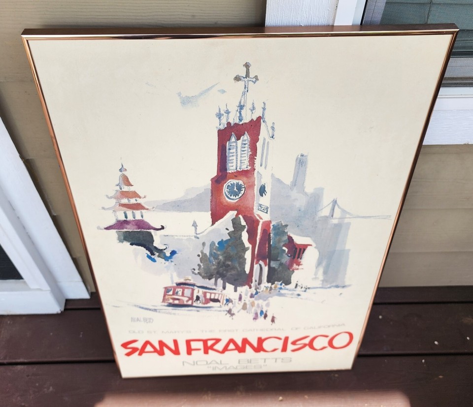 Vintage NOAL Betts Lithograph SAN FRANCISCO Old St. Mary's Cathedral ...