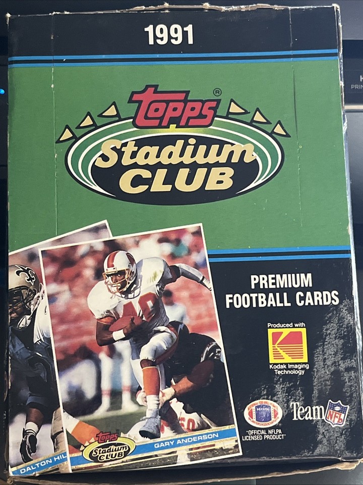 1991 Topps Stadium Club Football Wax Box, 36 sealed packs X 12 = 232 ...