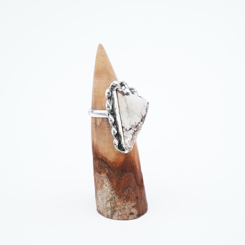 925 Sterling Silver Wild Horse Magnesite Gemstone Ring Size L | eBay UK