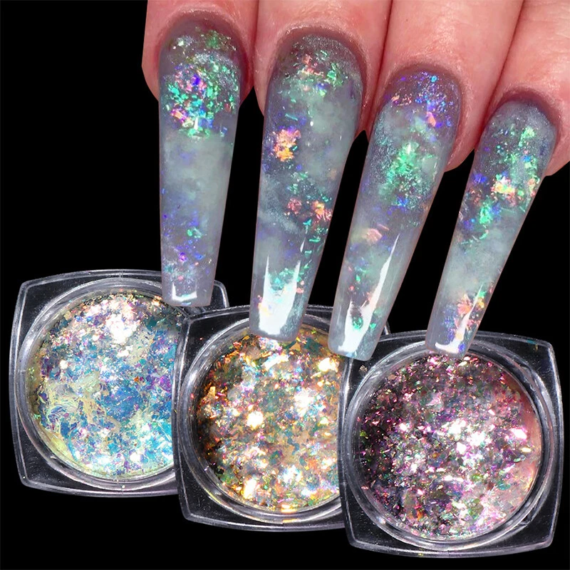 Solar Nails With Glitter Tips