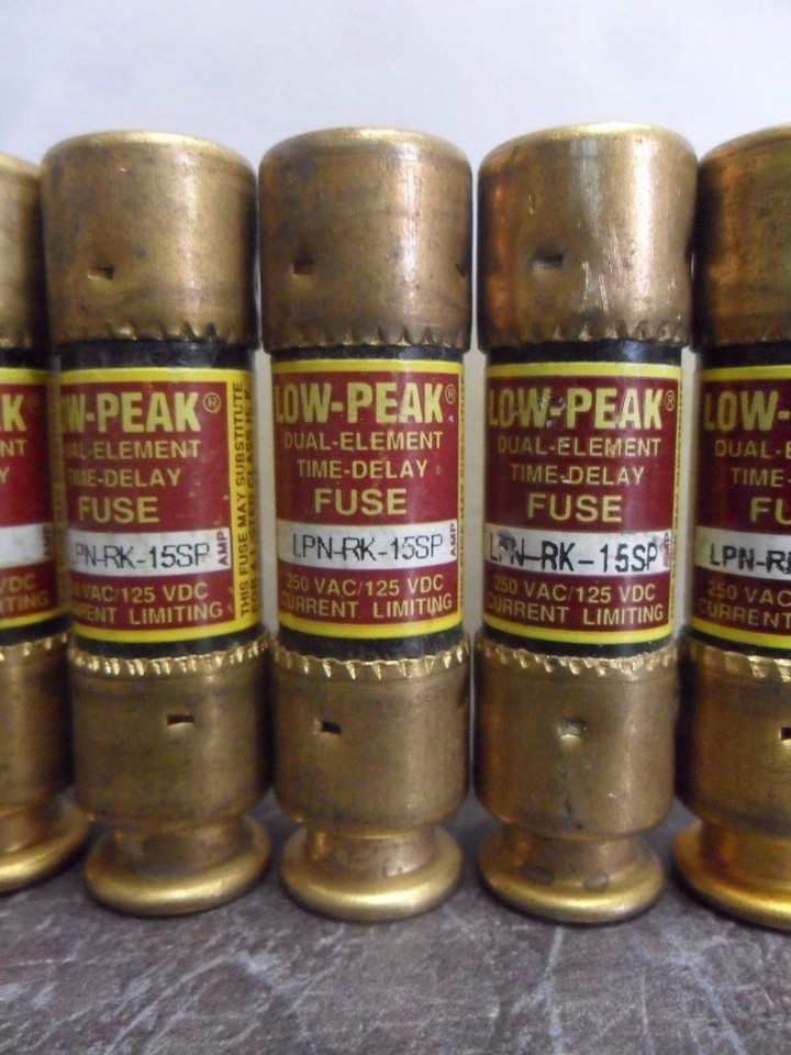 Nice Lot Bussmann LPN-RK-15SP 15 Amp Fuses Low Peak 250 Volts | eBay