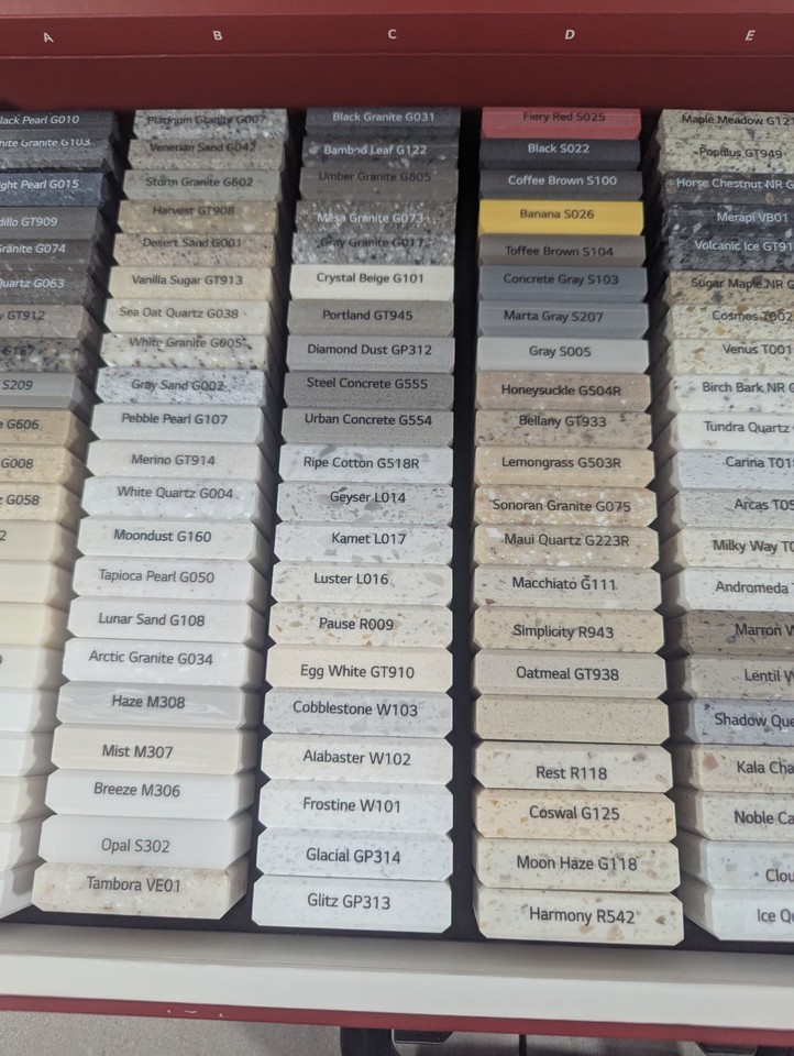 Hi Macs Solid Surface Countertop Samples 2" X 2" Squares Case Crafts LG ...